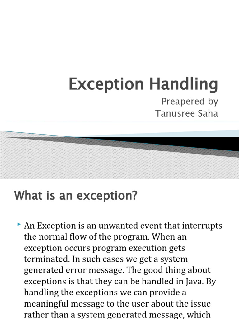 Exception Handling | PDF | Computer Programming | Software
