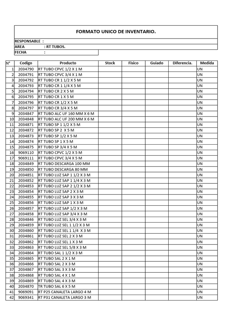 Formato Inventario | PDF