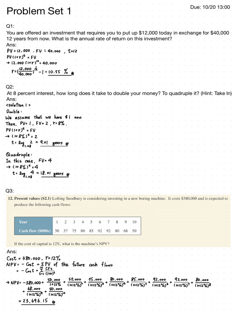 Answer Sheet of Problem Set 1 | PDF | Investing | Trade Answer Sheet of Problem Set 1 | PDF | Investing | Trade