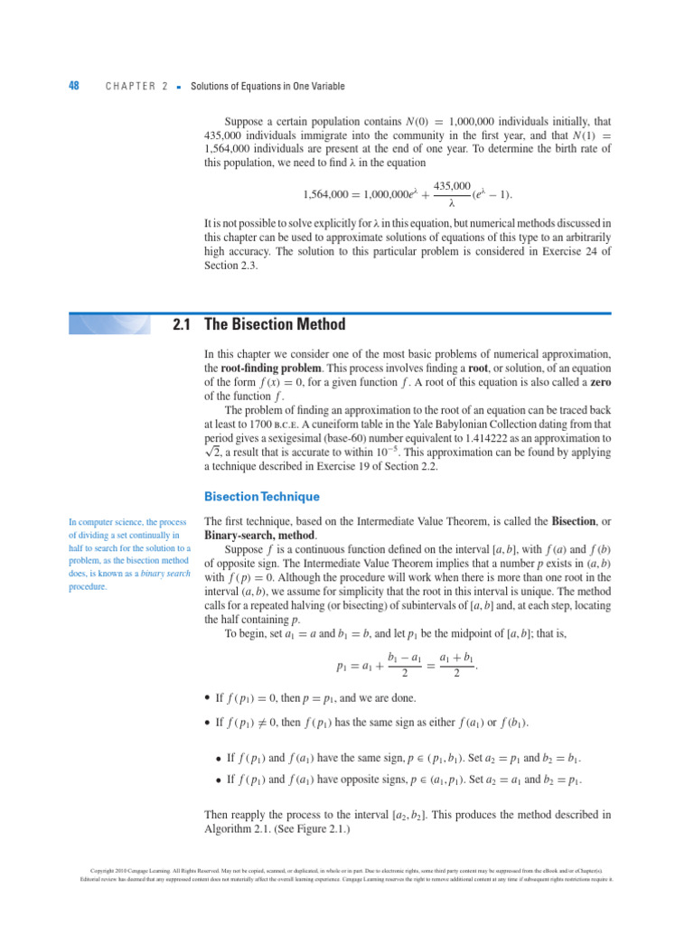 Week 2 Bisection Method and Regula Falsi 3290 0 | PDF | Equations | Numerical Analysis