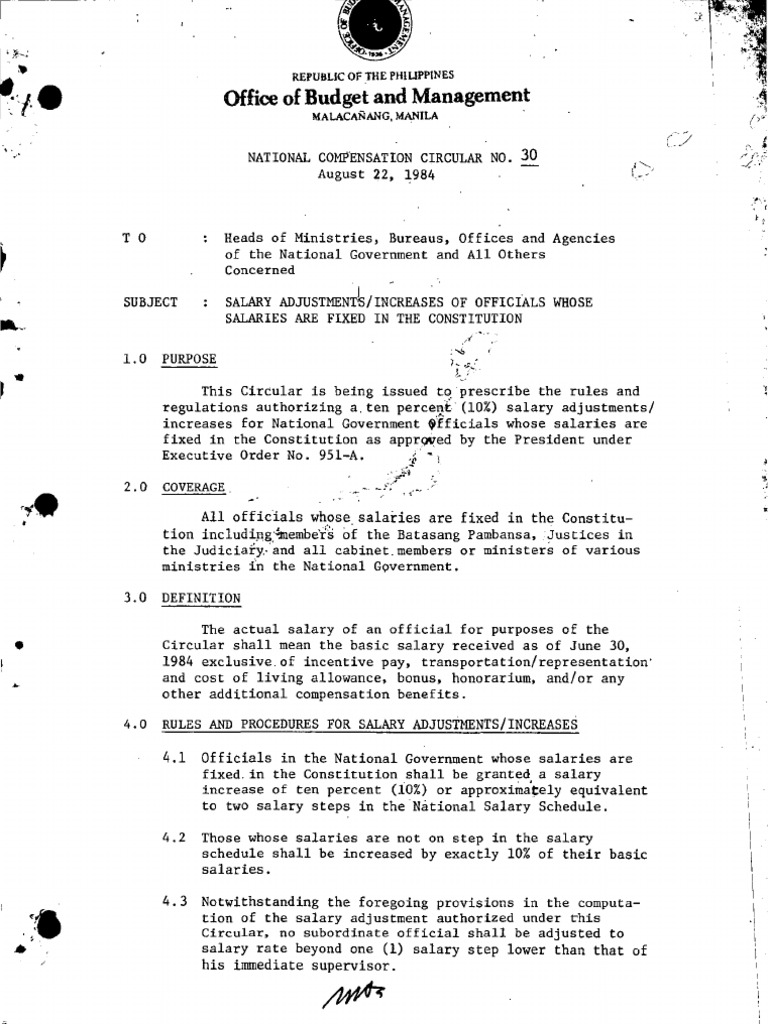 National Compensation Circular No. 30 | PDF | Cost Of Living | Salary National Compensation Circular No. 30 | PDF | Cost Of Living | Salary