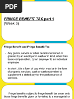 ACT 153 Handout 2.1 Fringe Benefit Tax and Related Topics | PDF ...
