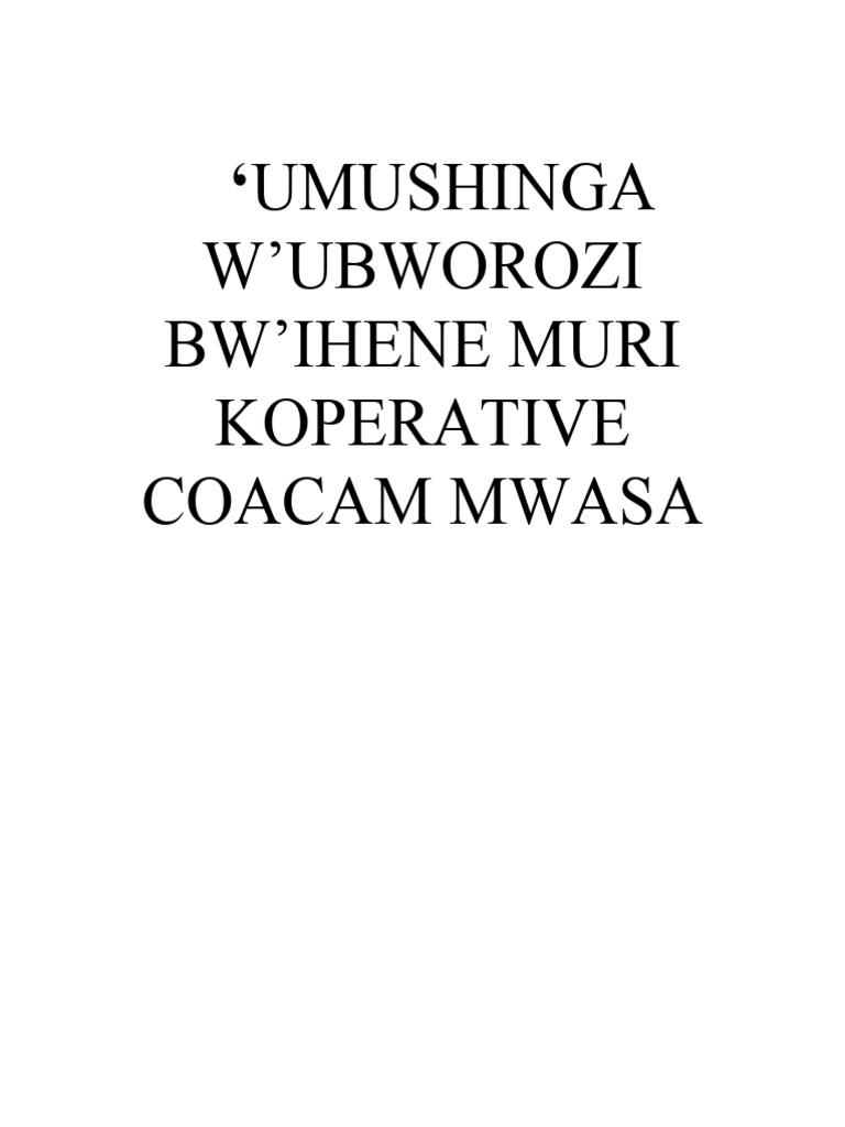 Umushinga w'Ubworozi bw'Ihene | PDF