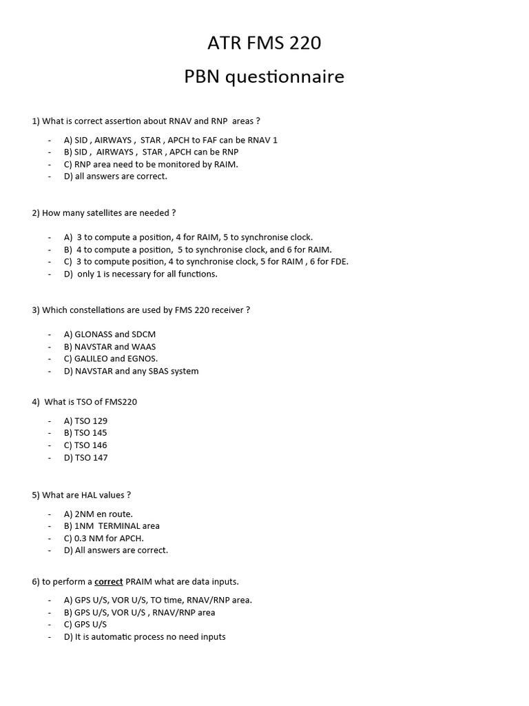 PBN 600 Questionnary 2022 | PDF | Global Positioning System | Navigation