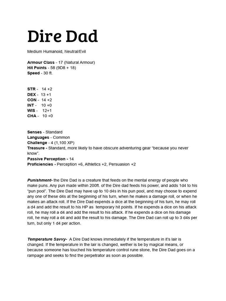Dire Dad | PDF