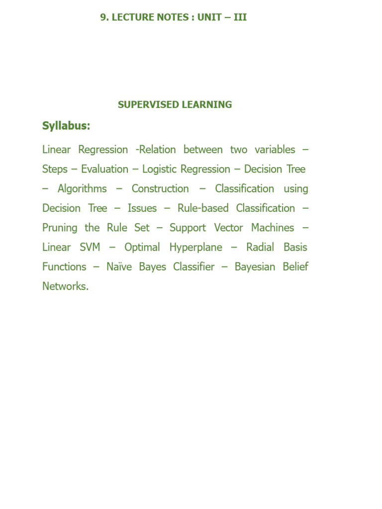 ML Unit 3 | PDF | Logistic Regression | Support Vector Machine