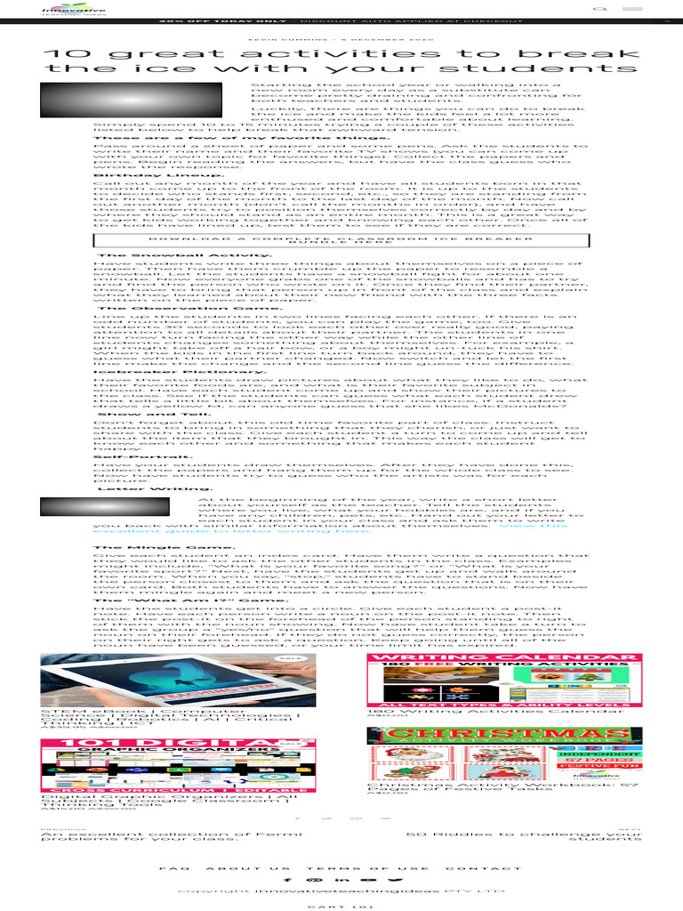 10 Fun Ice Breaker Activities For Students and Teachers - Innovative ...