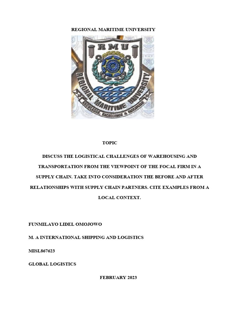 Logistical Challenges of Warehousing and Transporting | PDF | Logistics | Supply Chain