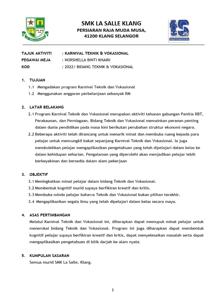 Kertas Kerja Minggu Tvet Pdf