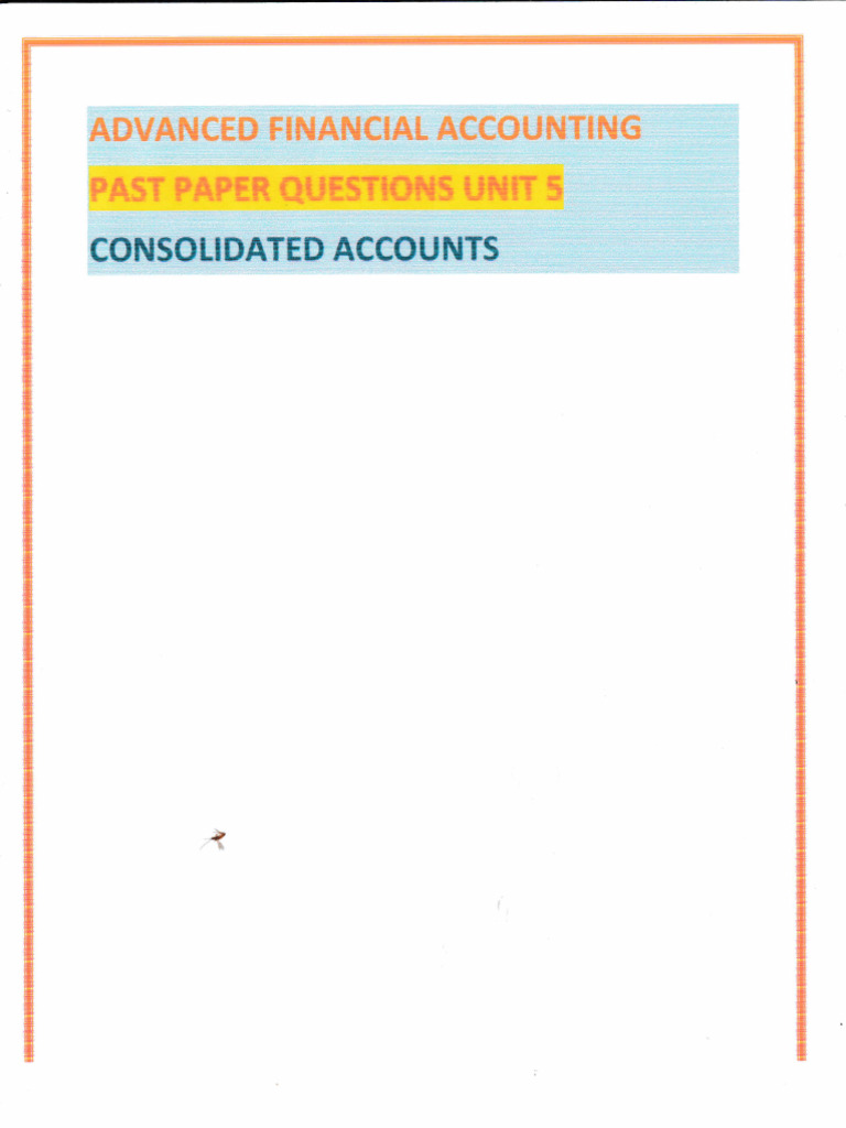 Afa Unit 5 Tutorial Sheet 3 Acca Past Papers | PDF | Equity (Finance) | Fair Value