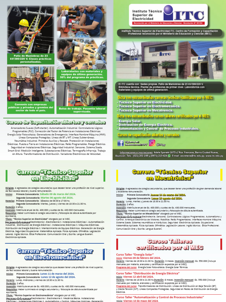 Díptico ITC 2024 | PDF | Ingenieria Eléctrica | Scada