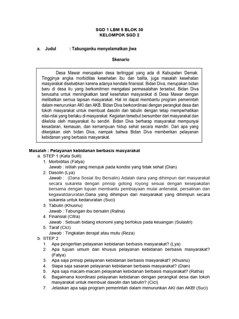 SGD 1 LBM 5 Blok 30 | PDF