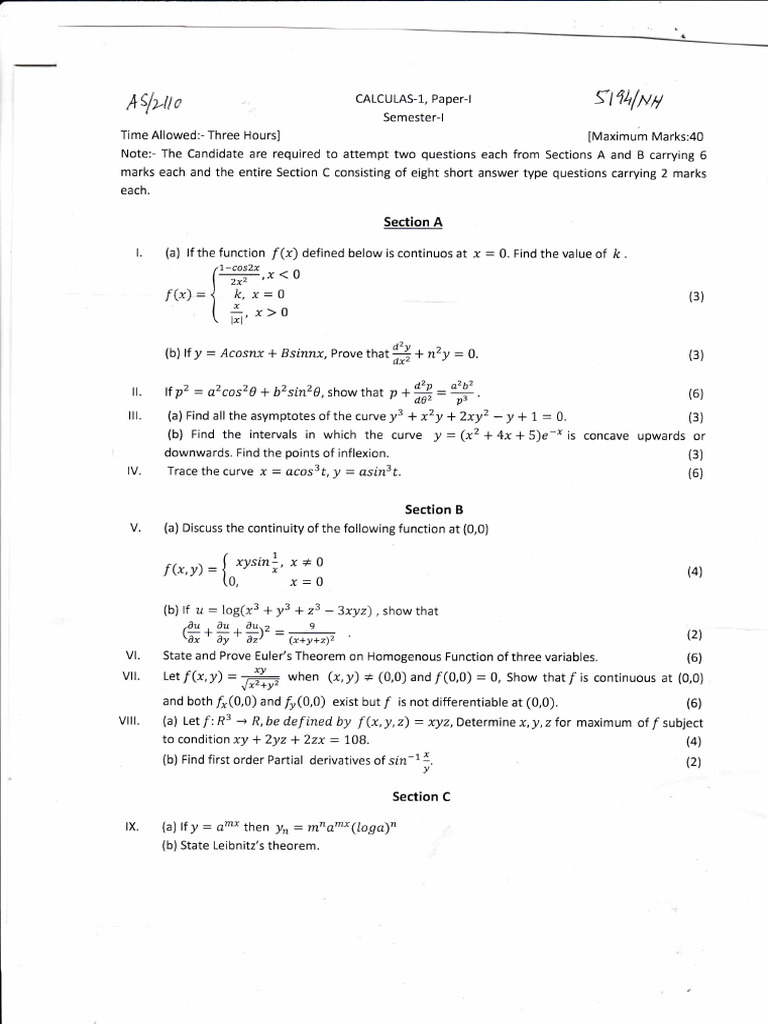 Math C (1st) Dec2020 | PDF | Differential Calculus | Functions And Mappings Math C (1st) Dec2020 | PDF | Differential Calculus | Functions And Mappings