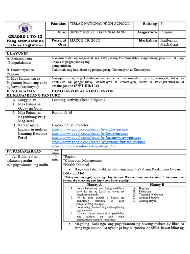 Cot Third Quarter Filipino 7 | PDF