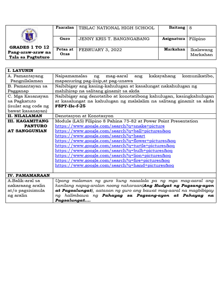 Cot Filipino 8-Q2 | PDF