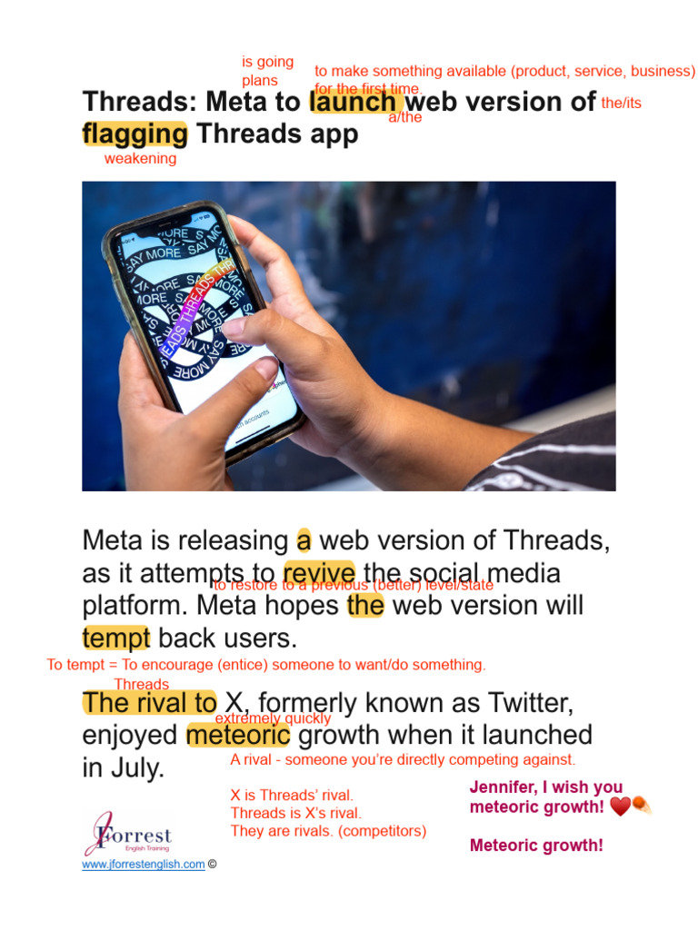 Threads Web Platform Article Review by JForrest English | PDF | English Language | Web 2.0