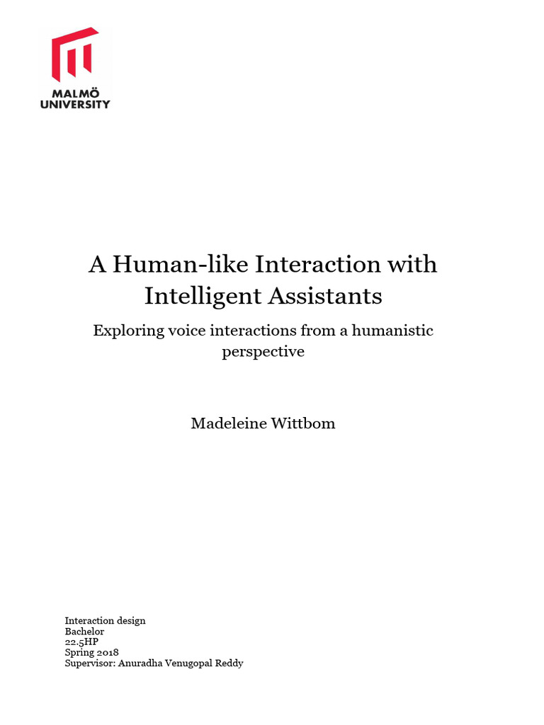 A Human-Like Interaction With Intelligent Assistants | PDF | Human–Computer Interaction ...