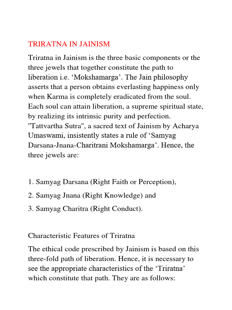 Triratna in Jainism | PDF | Moksha | Eastern Philosophy
