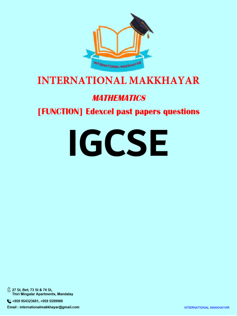 IGCSE Functions Past Paper Questions | PDF | Applied Mathematics ...