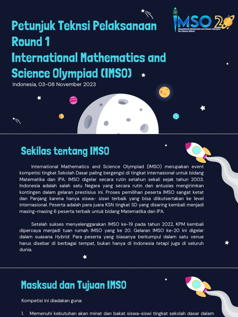 Panduan IMSO 2023: Pelaksanaan dan Pendaftaran | PDF | Teknologi & Rekayasa