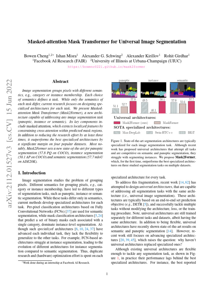 Mask 2 Former | PDF | Image Segmentation | Image Resolution