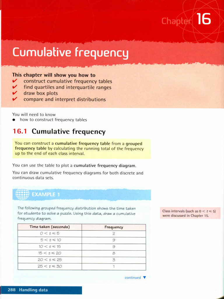Chapter 16. Cumulative Frequency | PDF
