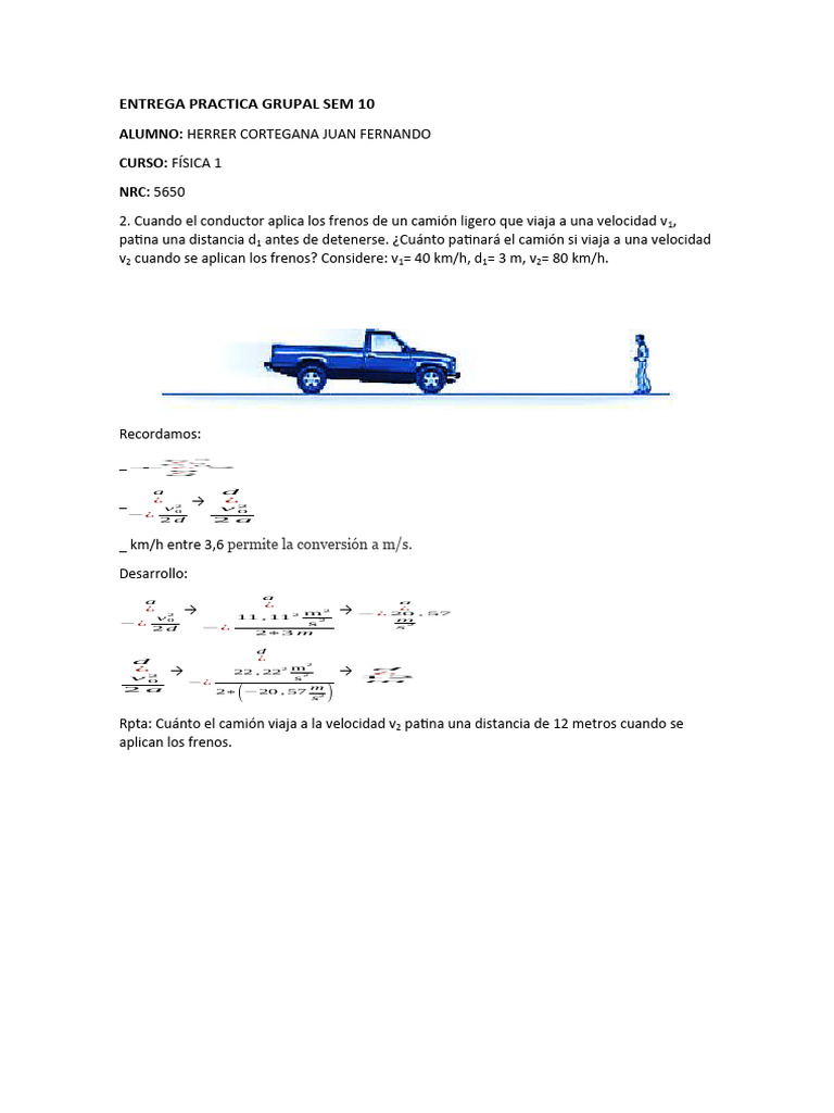 Fis1 - Entrega Practica Grupal Sem 10 | PDF