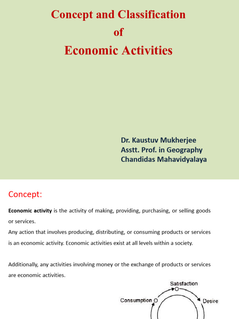 Economic Activities Concept and Classification | PDF | Business ...