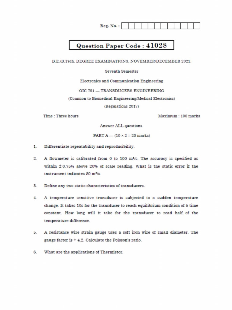 Transducers Qns | PDF