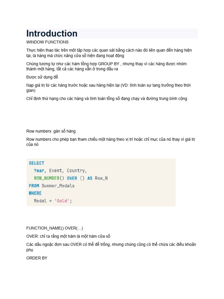 PostgreSQL Summary Stats and Window Functions | PDF
