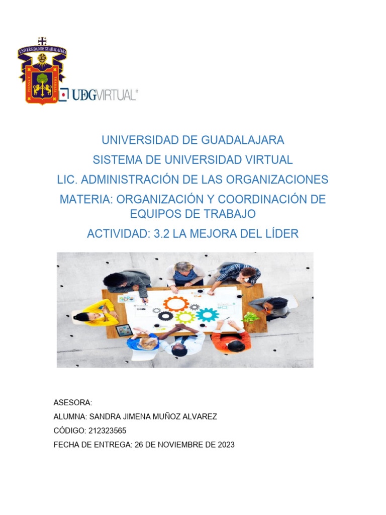 Organización y Coordinación de Equipos de Trabajo. Actividad 3.2 La ...