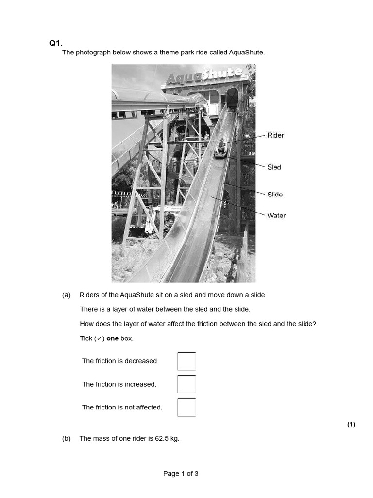 Task 1 | PDF | Friction | Mass