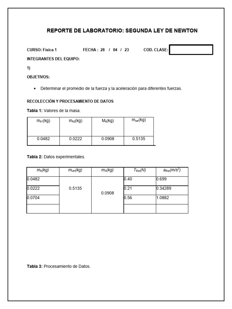 Reporte Lab Fisi1 S06 2LN | PDF