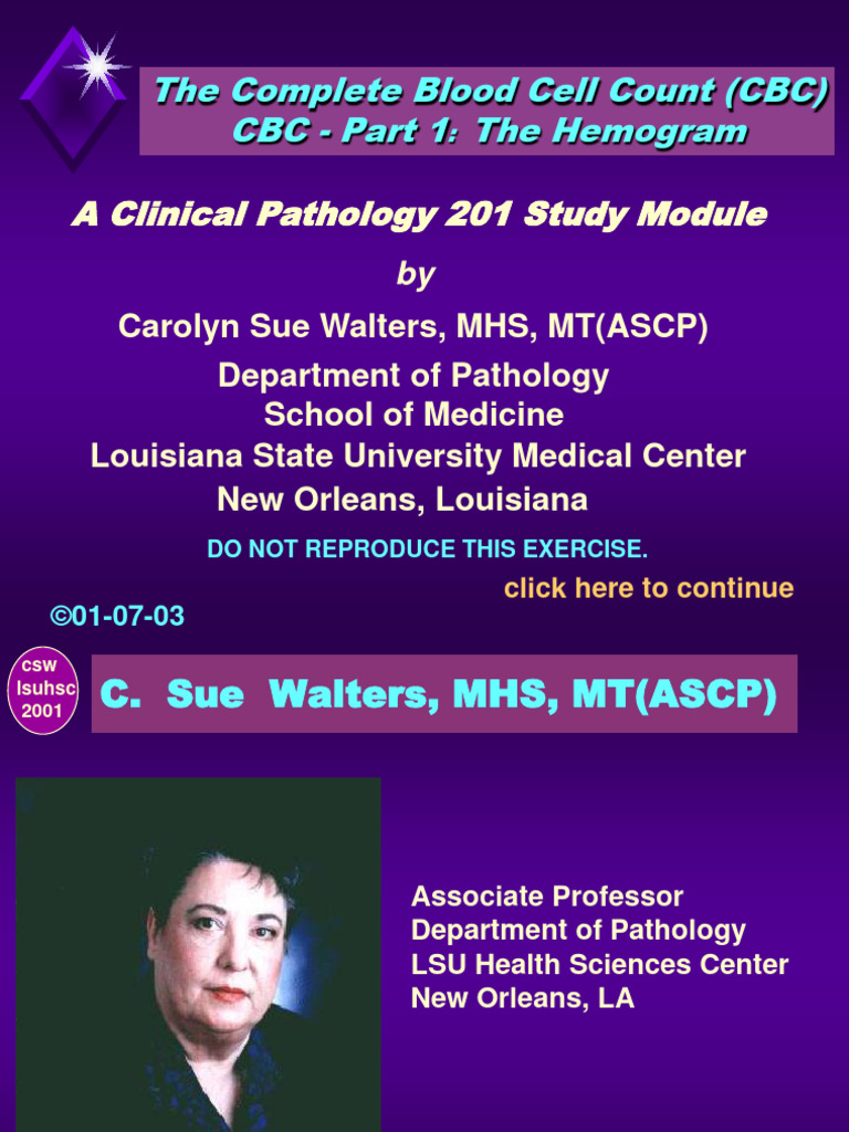 CBC Part 1 - The Hemogram | PDF | White Blood Cell | Red Blood Cell