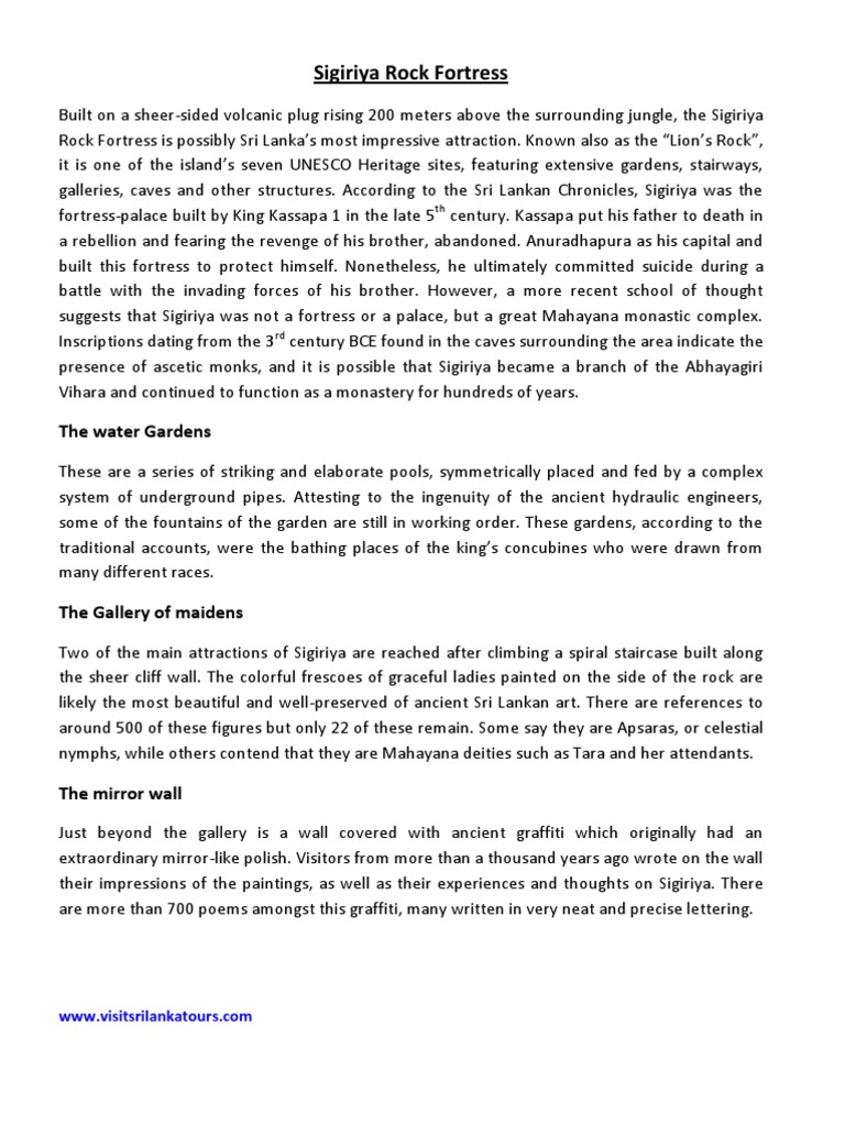 Sigiriya | PDF | Religion And Belief