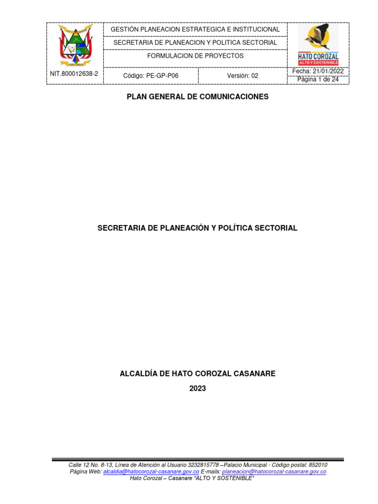 Plan General de Comunicaciones | PDF | Planificación | Red mundial