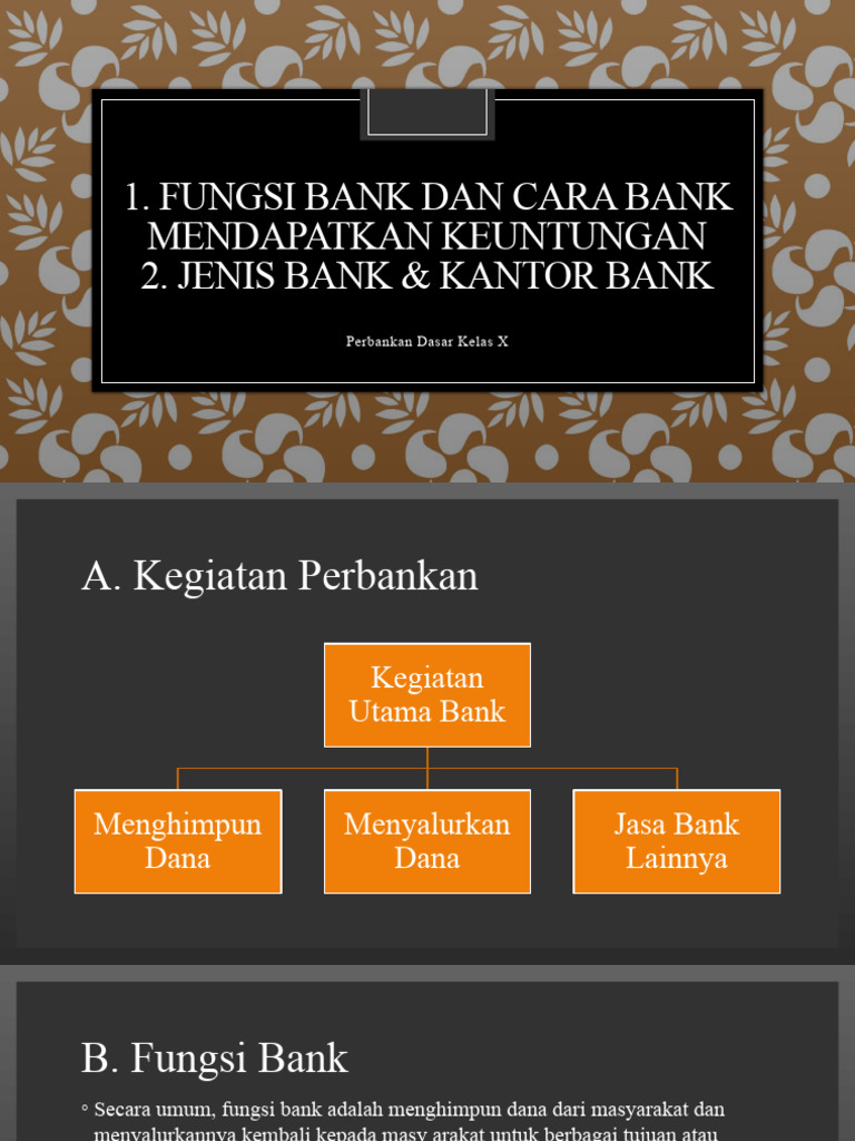 Jenis Bank Dan Fungsi Bank | PDF | Pengelolaan Keuangan & Uang