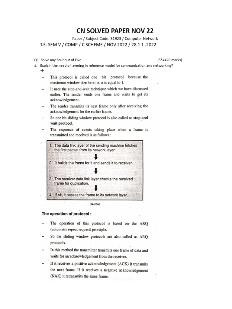 CN DEC 2022 Solved Paper | PDF | Computers