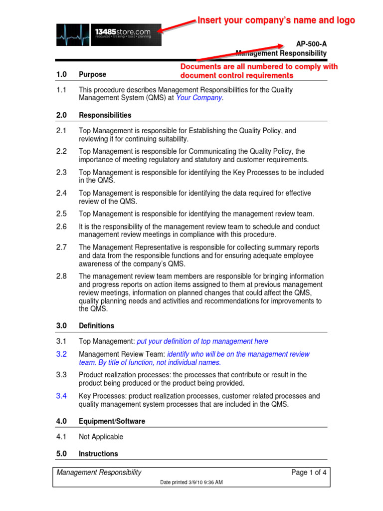 ISO 13485 Procedure | Download Free PDF | Quality Management System ...