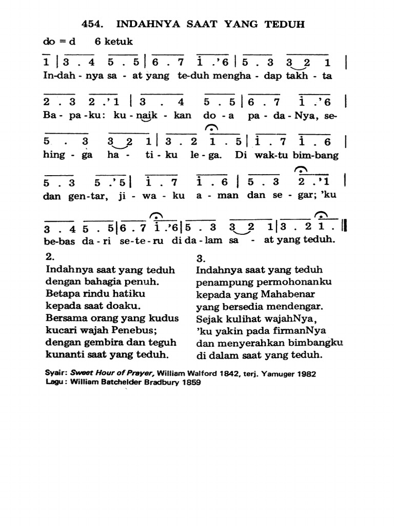 KJ 454 Indahnya Saat Yang Teduh | PDF