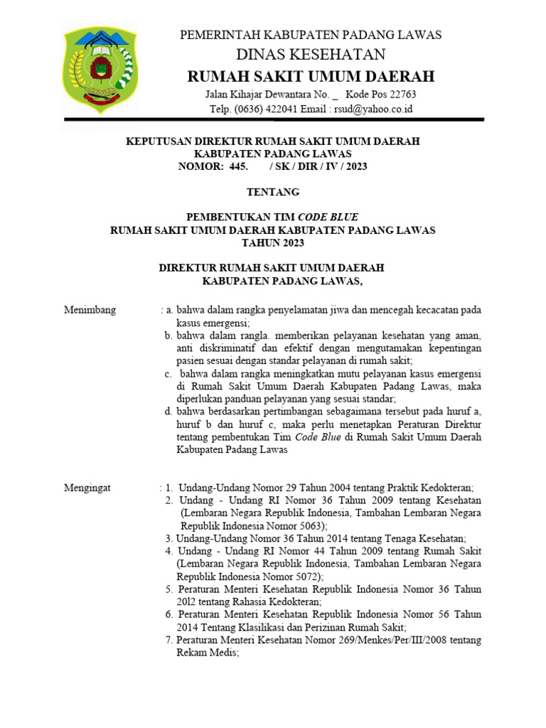 SK Tim Code Blue | PDF