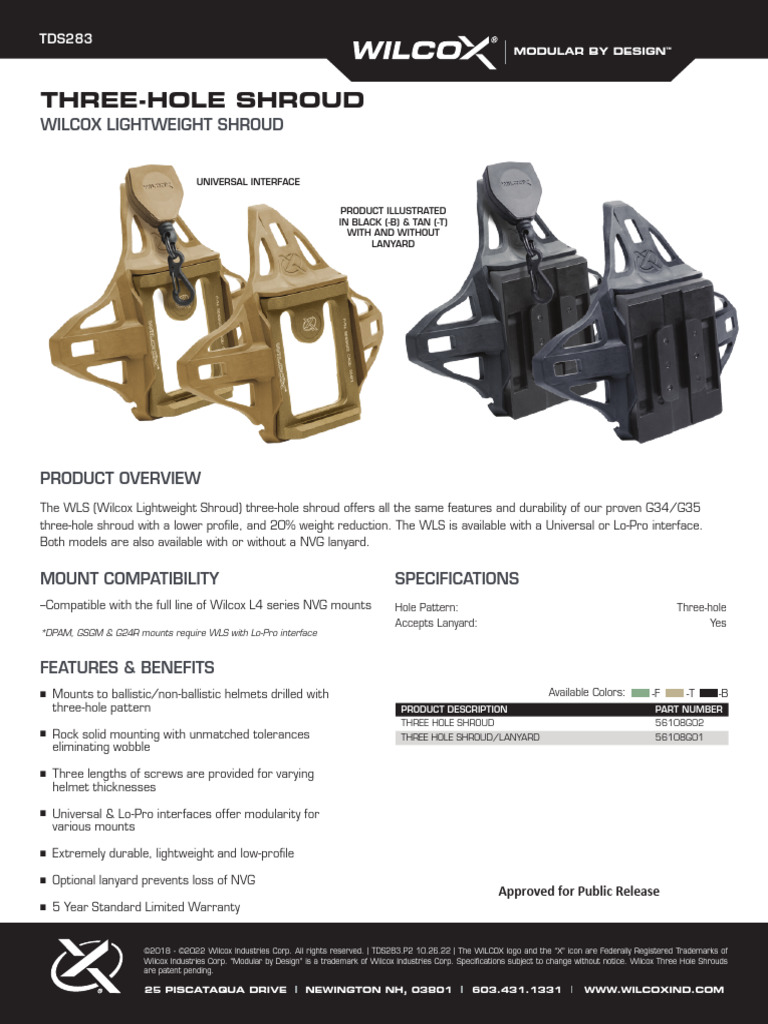 Wilcox TDS283 Wilcox Lightweight Shroud | PDF | Manufactured Goods