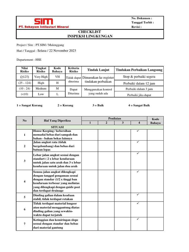 A. Laporan Inspeksi Lingkungan Atau Limbah | PDF