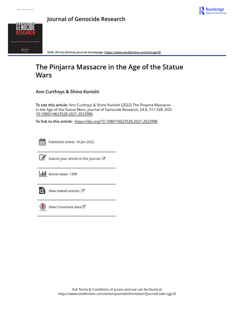 The Pinjarra Massacre in The Age of The Statue Wars | PDF | Travel ...