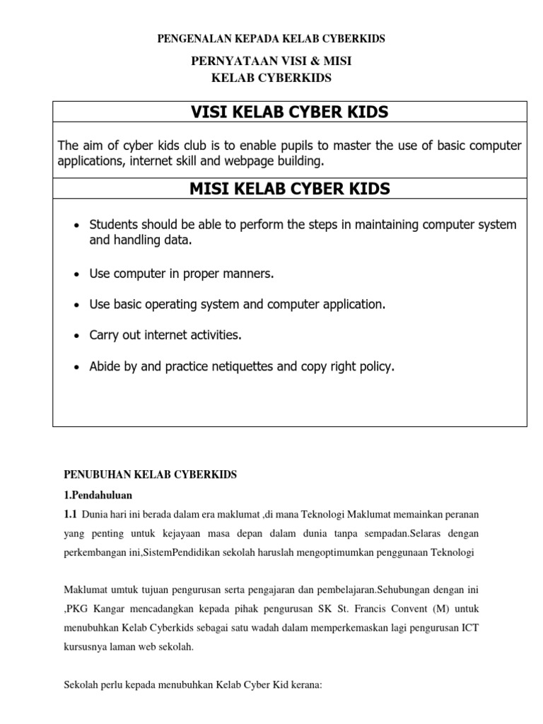 Pengenalan Kepada Kelab Cyberkids | PDF