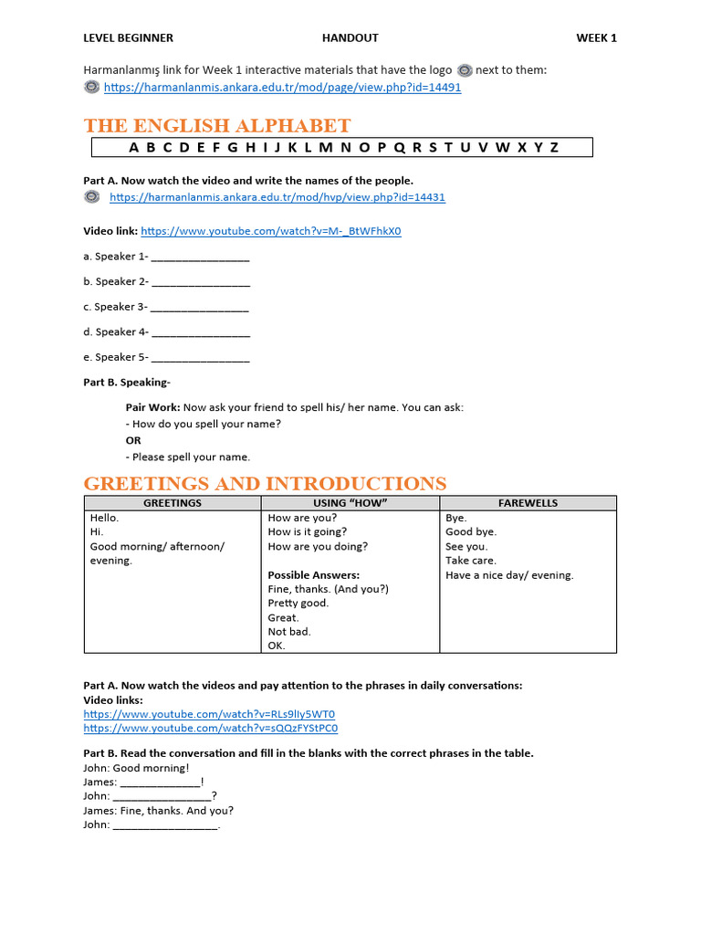 Week 1 Answer Key | PDF | Plural | Linguistics