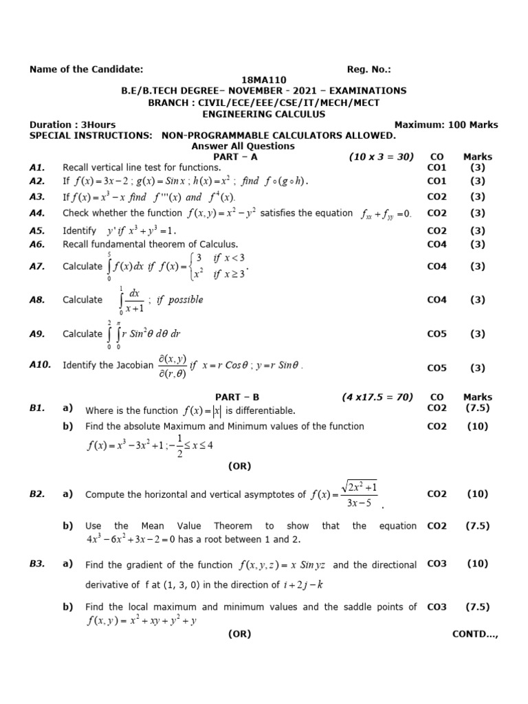 Engr Calculus | PDF | Sphere | Geometry
