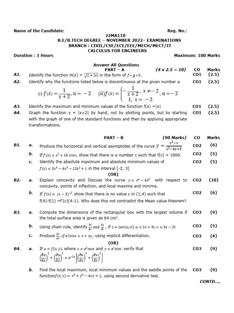 Calculus For Engineers | PDF | Mathematical Objects | Mathematical Relations