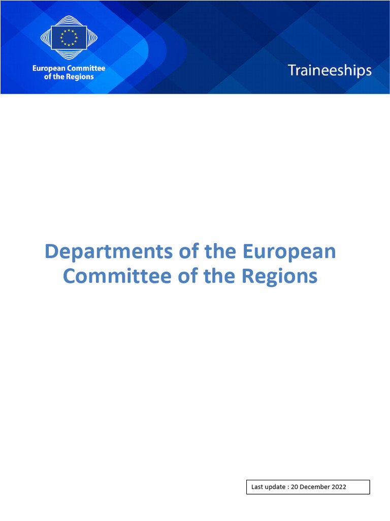 European Committee of Regions Departments | PDF | European Union | Economies