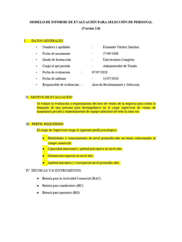 MODELO DE INFORME DE EVALUACIÓN PARA EL ÁMBITO ORGANIZACIONAL (2.0) | PDF